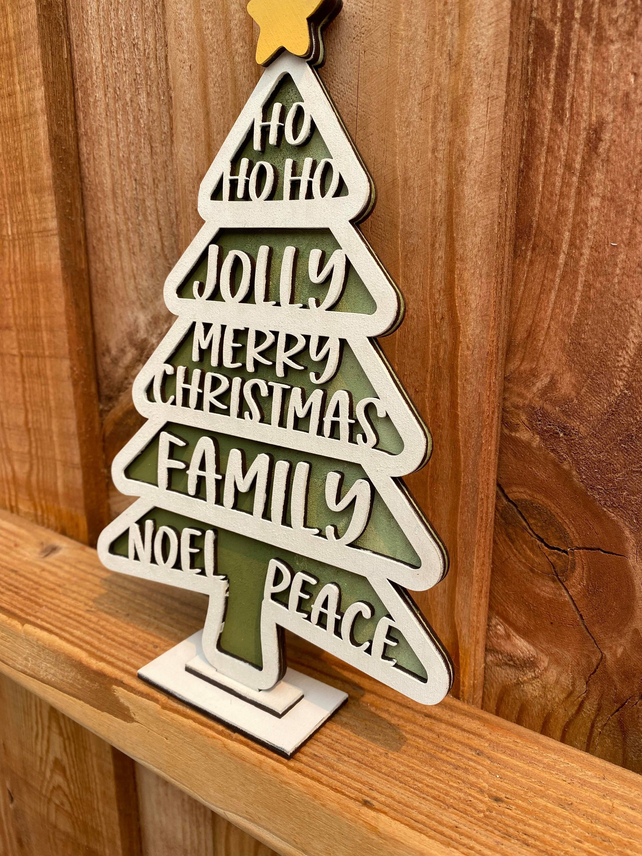 Christmas Tree Sign SVG Glowforge SVG Laser Ready Sign File | Etsy