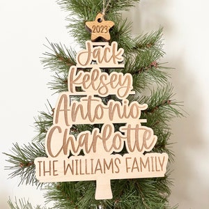 Name Ornament Tree Shape SVG Laser Ready Cut File, Glowforge and ...