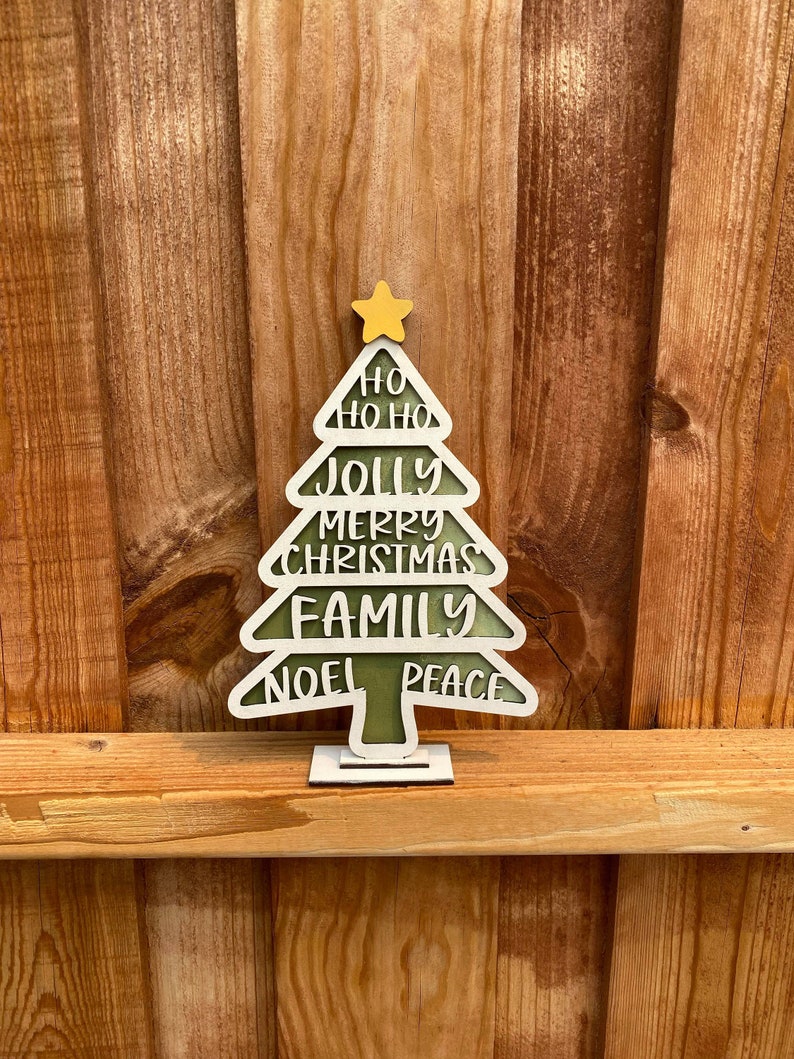 Christmas Tree Sign SVG Glowforge SVG Laser Ready Sign File | Etsy