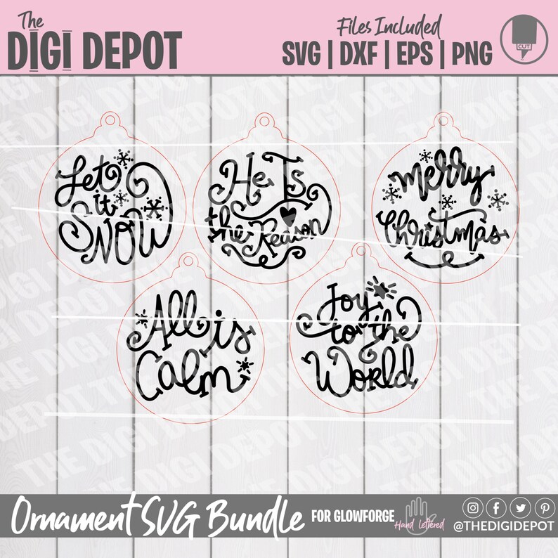 Glowforge Files Ornament SVG SVG Bundle Laser Cut Files - Etsy