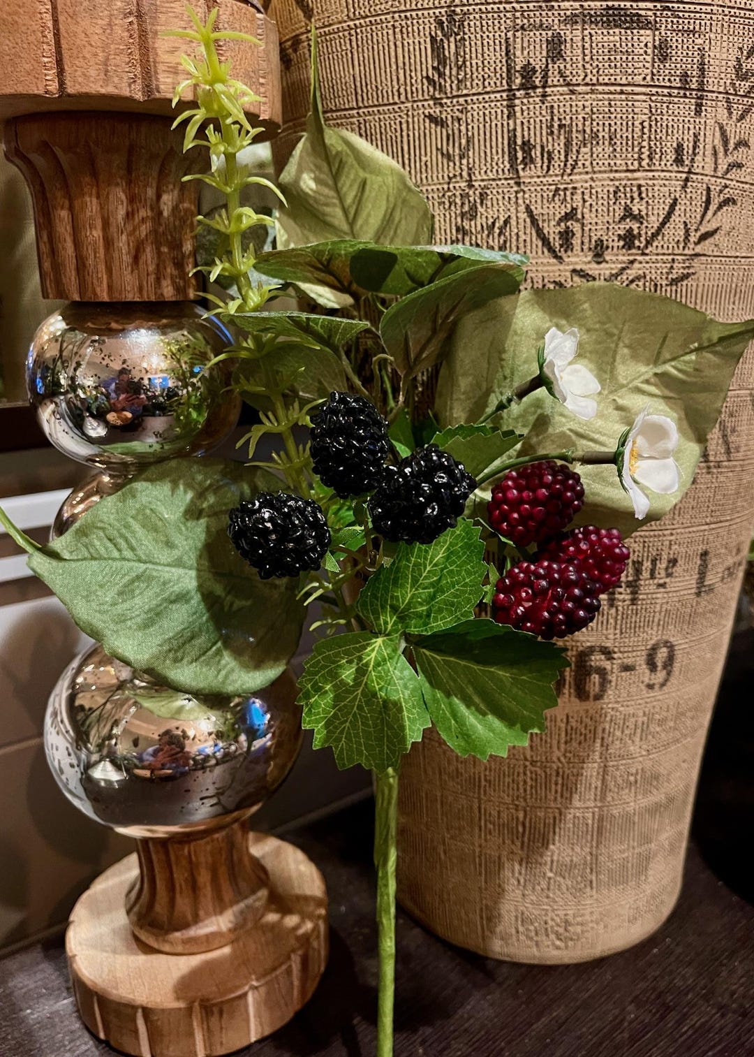 Blackberry Spray & Raspberry Pick, Faux Berries, Blackberry Raspberry ...
