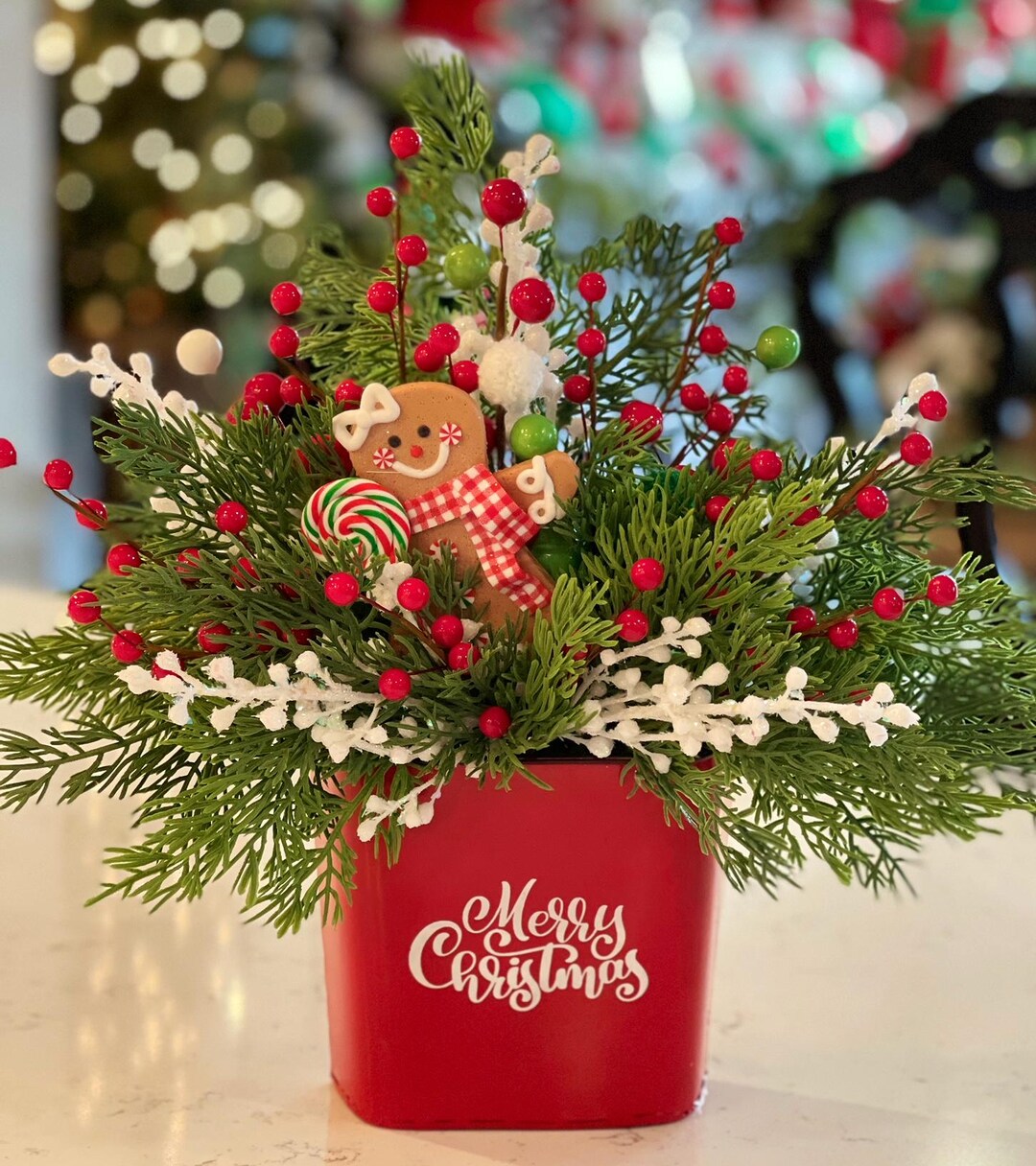 Christmas Wall Arrangement, Gingerbread Decor, Gingerbread Floral ...