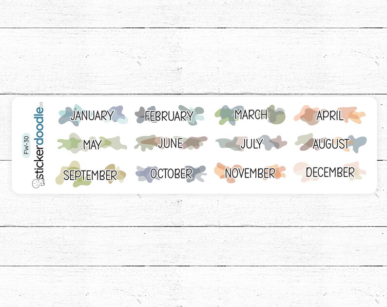 Month Script Planner Stickers Planner, Notebook and Journaling Stickers ...
