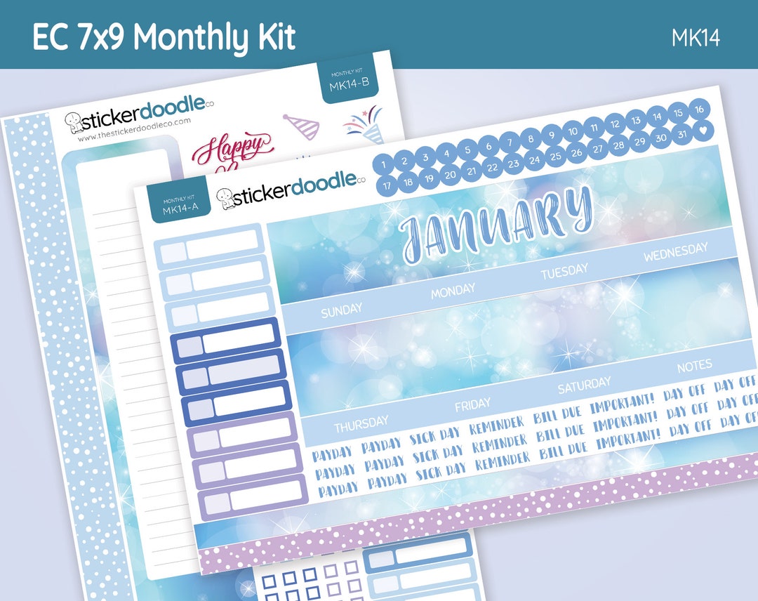 January Monthly Planner Kit Stickers || MK14 - Etsy