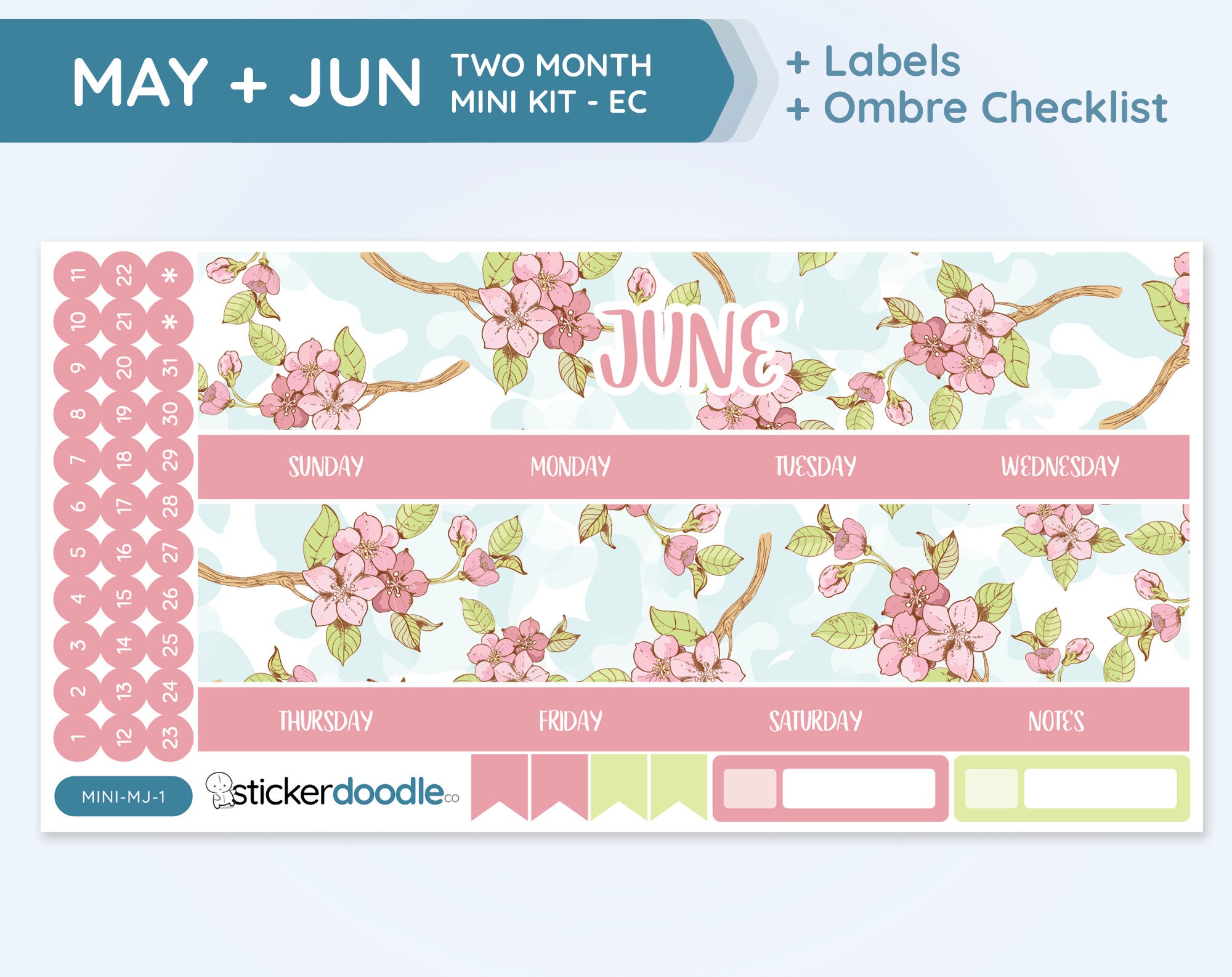 May & June Mini Monthly Planner Kit Bundle Two Month Planner - Etsy
