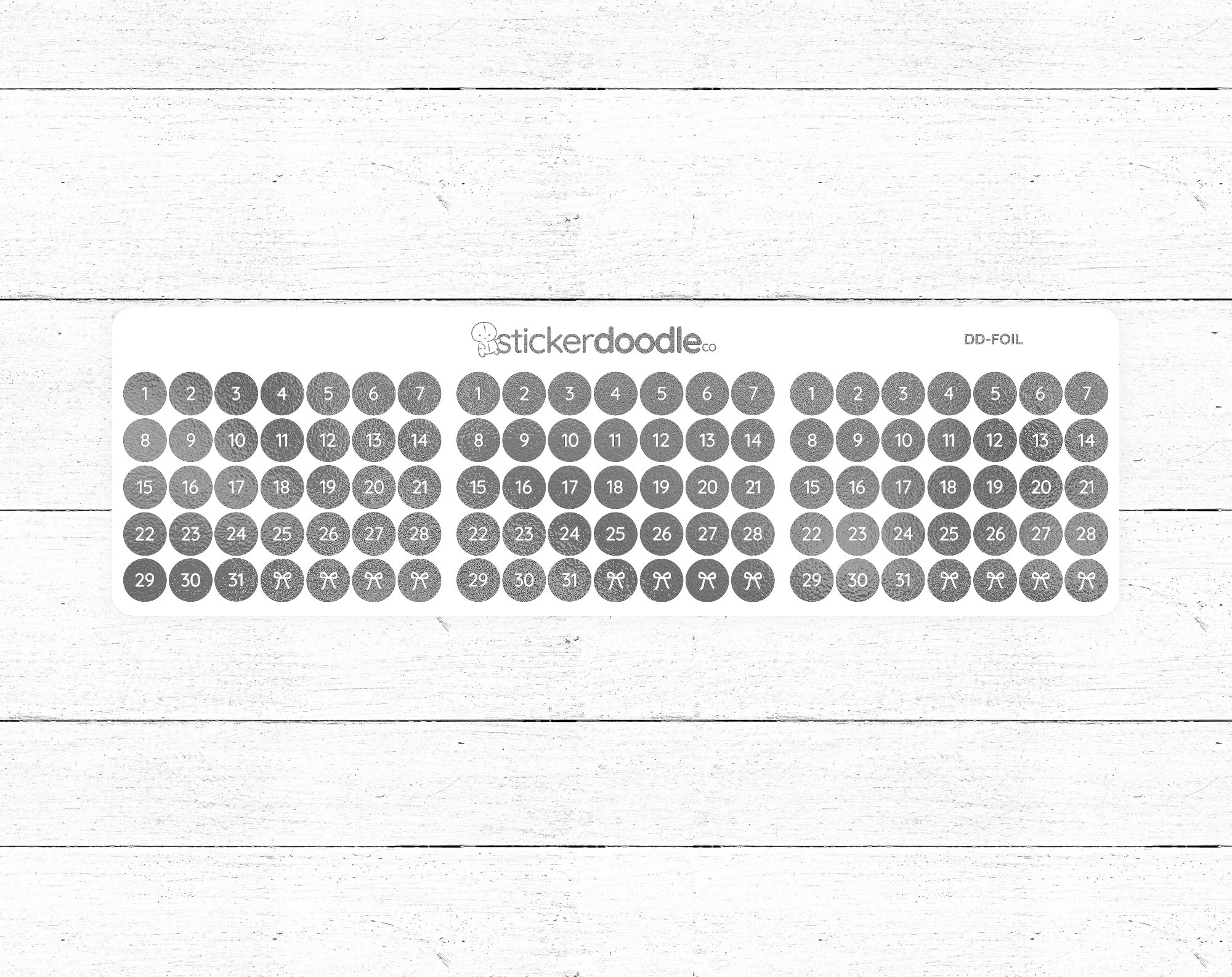 Rose Gold / Silver Foil Date Dot Planner Stickers || Three Month Supply ...