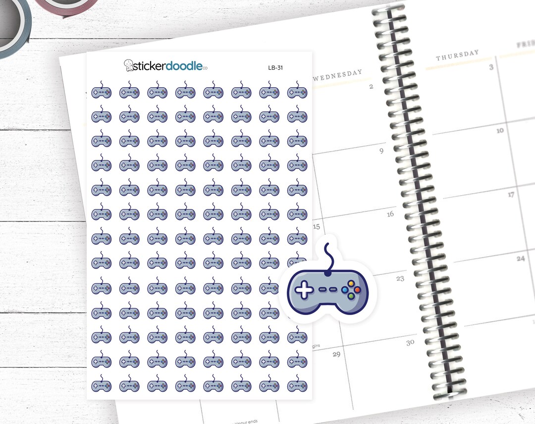 Gamer Controller Stickers - Retro Gamepad Sticker. Use to Plan Your ...
