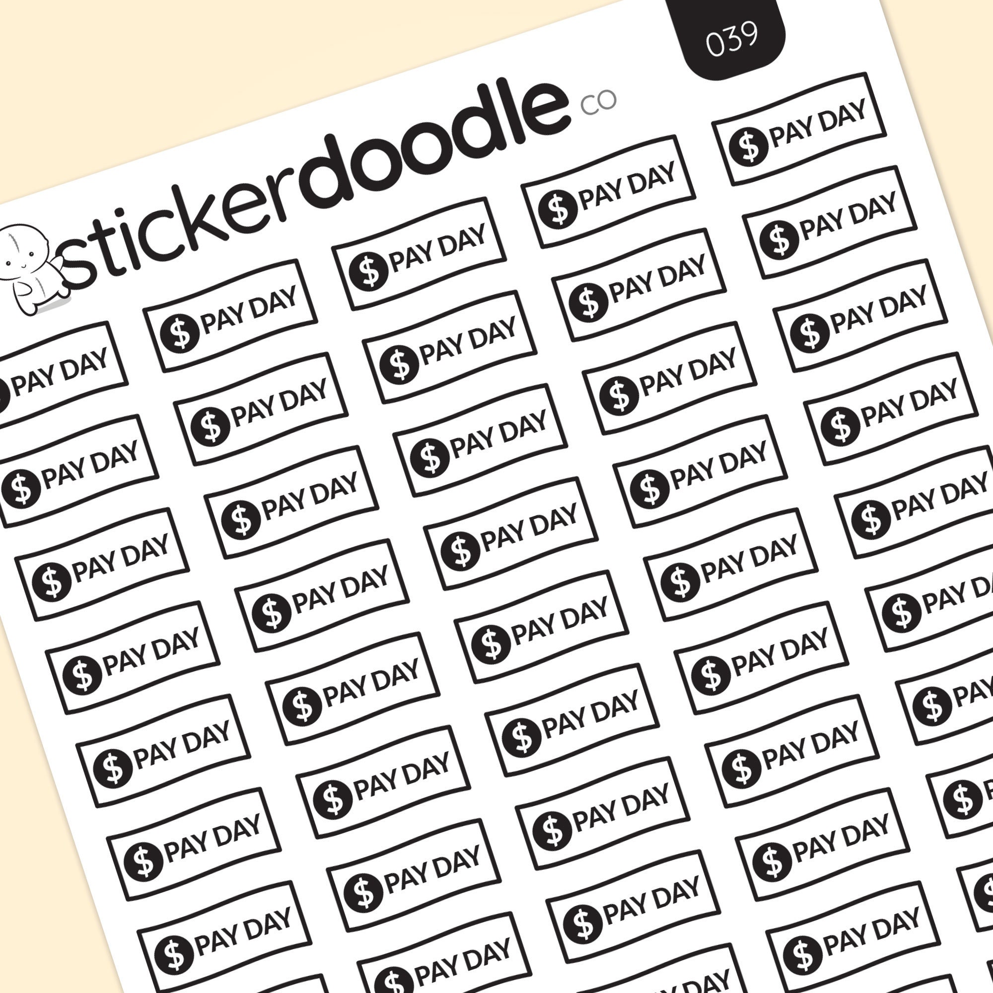 60 Payday Stickers, Gold Pay Day Planner Stickers, Payday Foil Planner ...