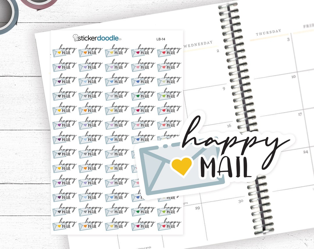 Happy Mail Planner Script Stickers - Planner, Notebook and Journaling ...