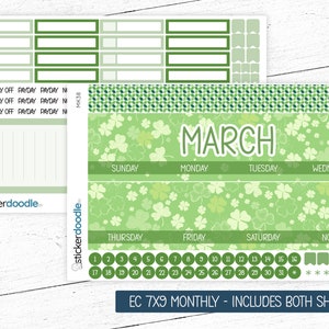 March Monthly Planner Kit Stickers || St. Patricks Day Theme ...