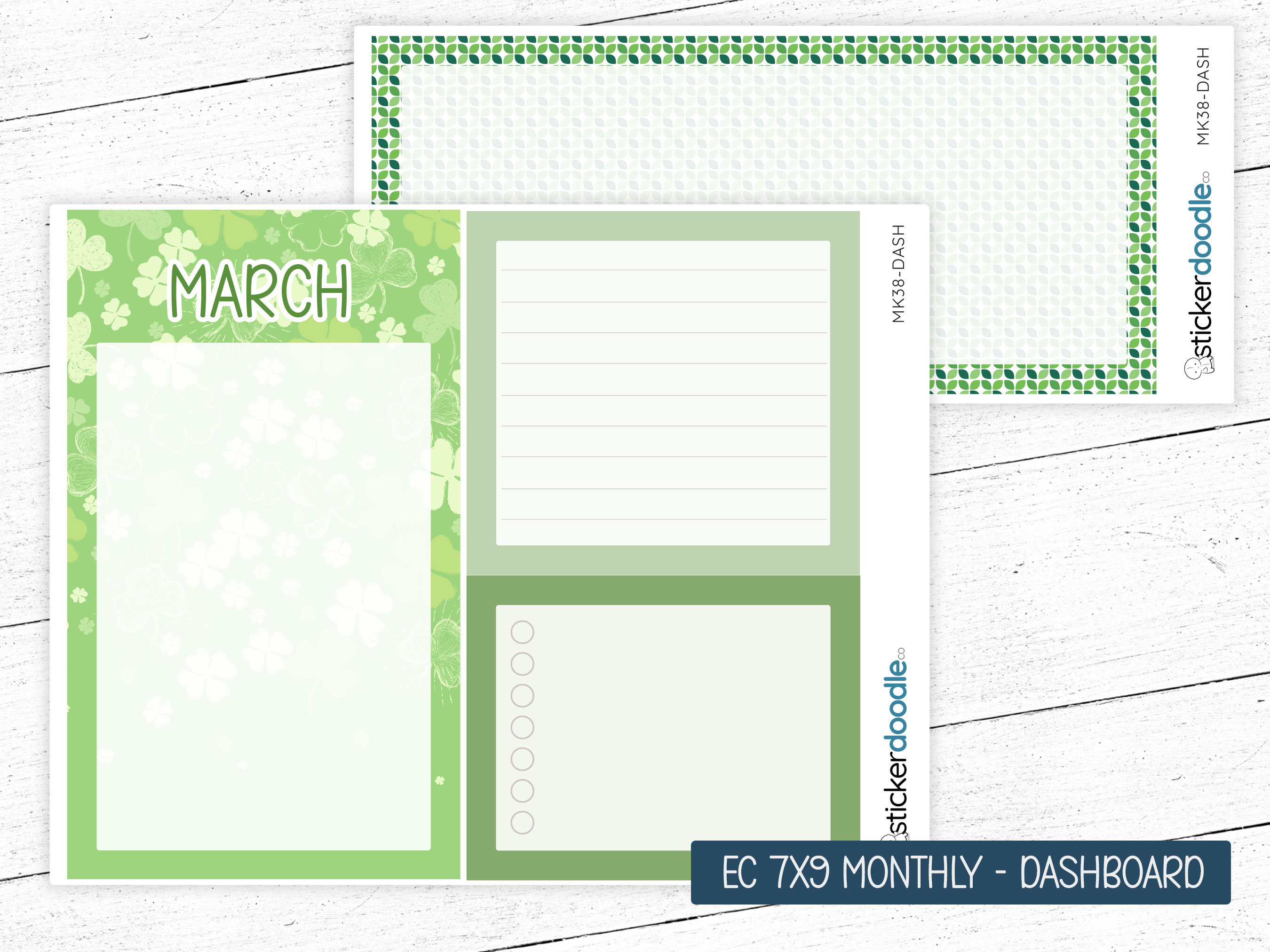 March Monthly Planner Kit Stickers || St. Patricks Day Theme ...