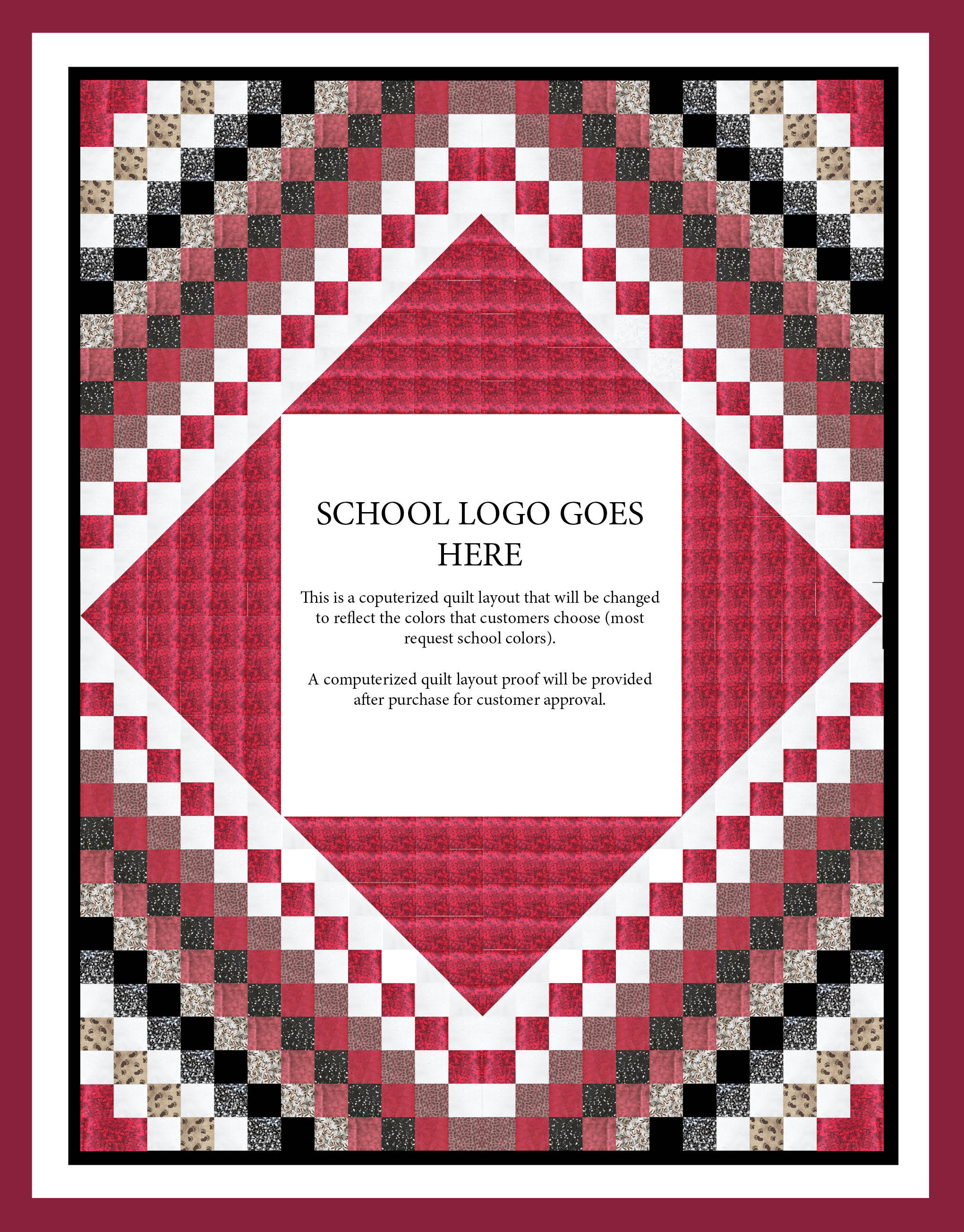 College Square of Squares Custom Quilt You Choose the School | Etsy