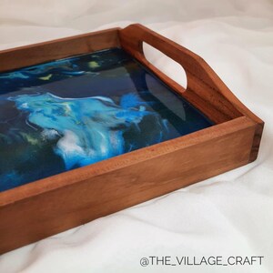 Epoxy resin tray serving tray teak wood rectangular | Etsy