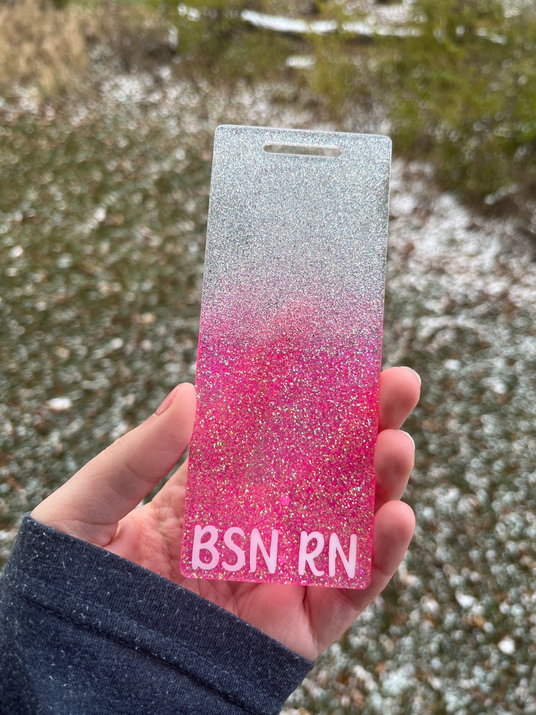 Pink Ombré Badge Buddy Badge Holder Nurse Teacher Doctor Gift - Etsy