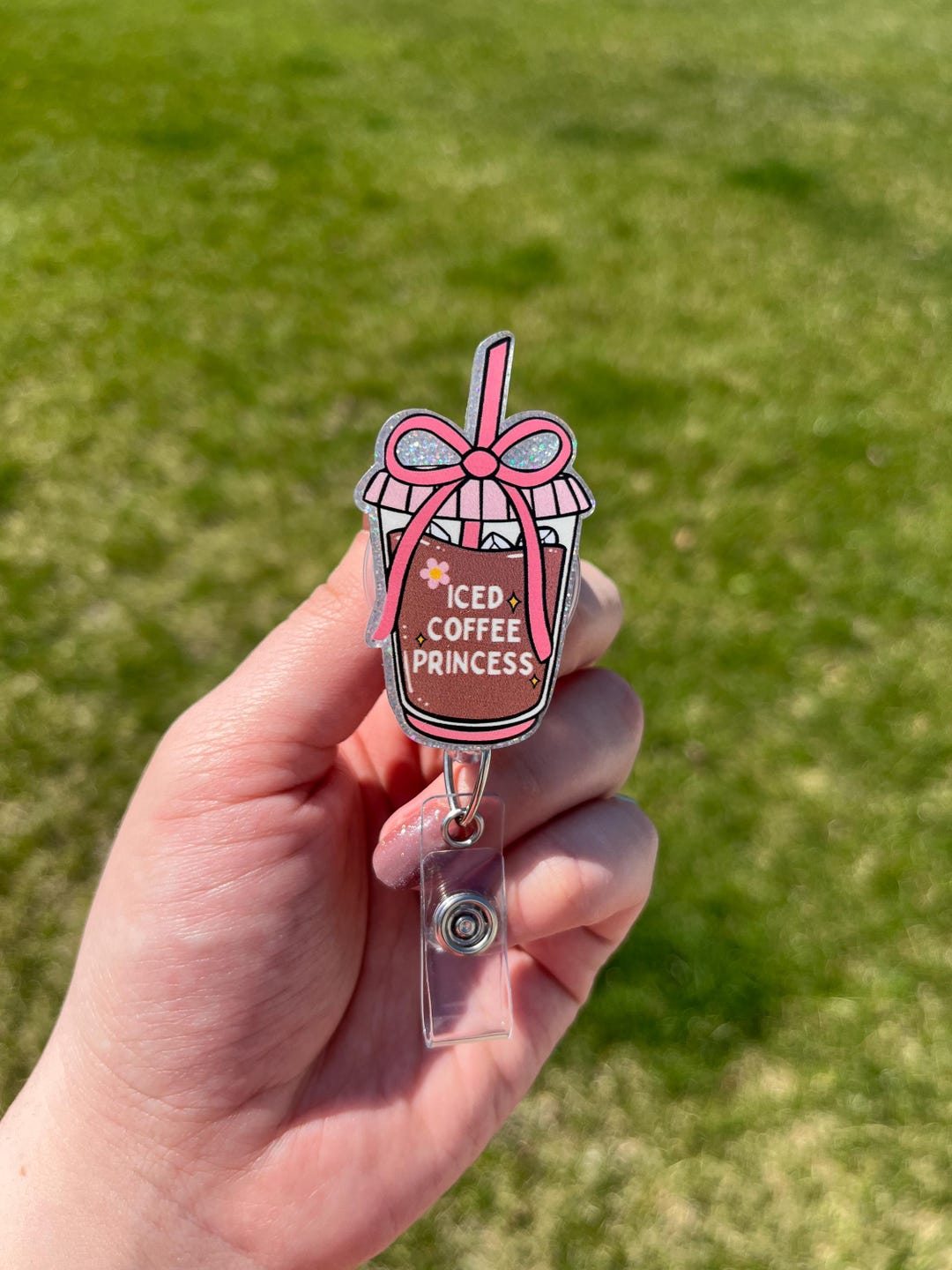 Iced Coffee Princess Reel Badge Reels Nurse Teacher Doctor Medical Gift ...