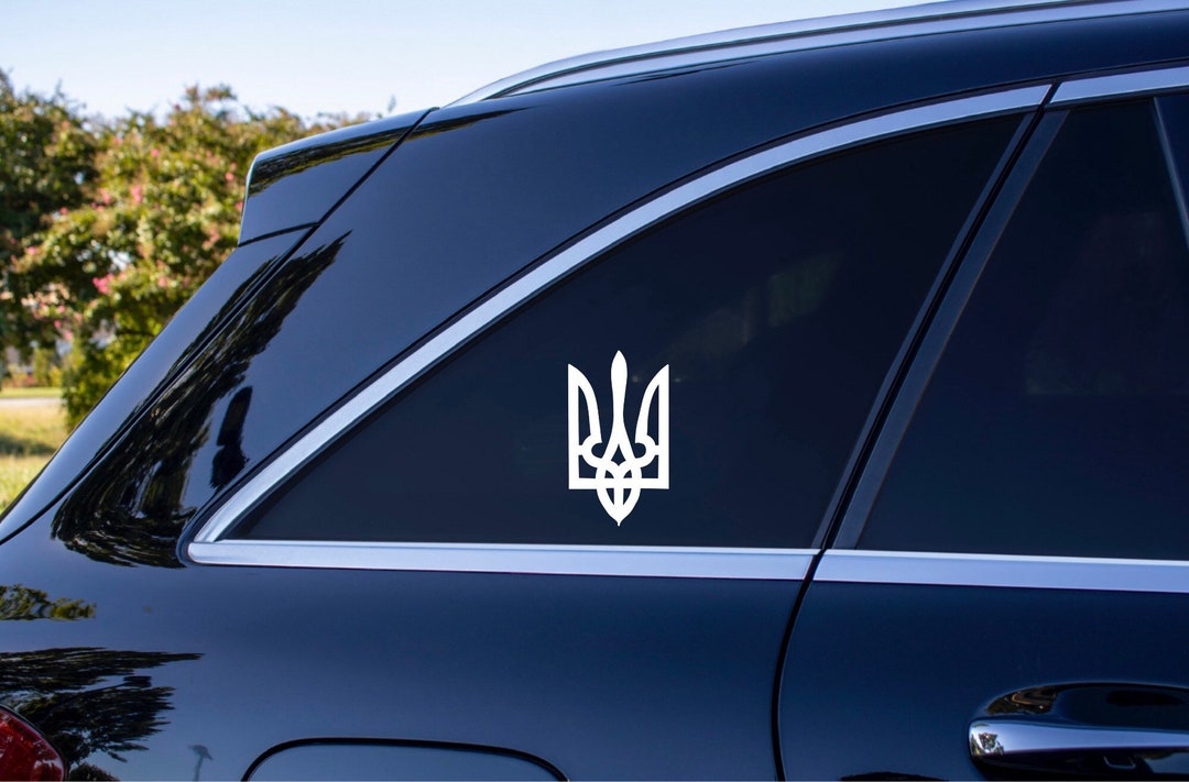 Ukrainian Trident Car Decal Ukraine Tryzub - Etsy