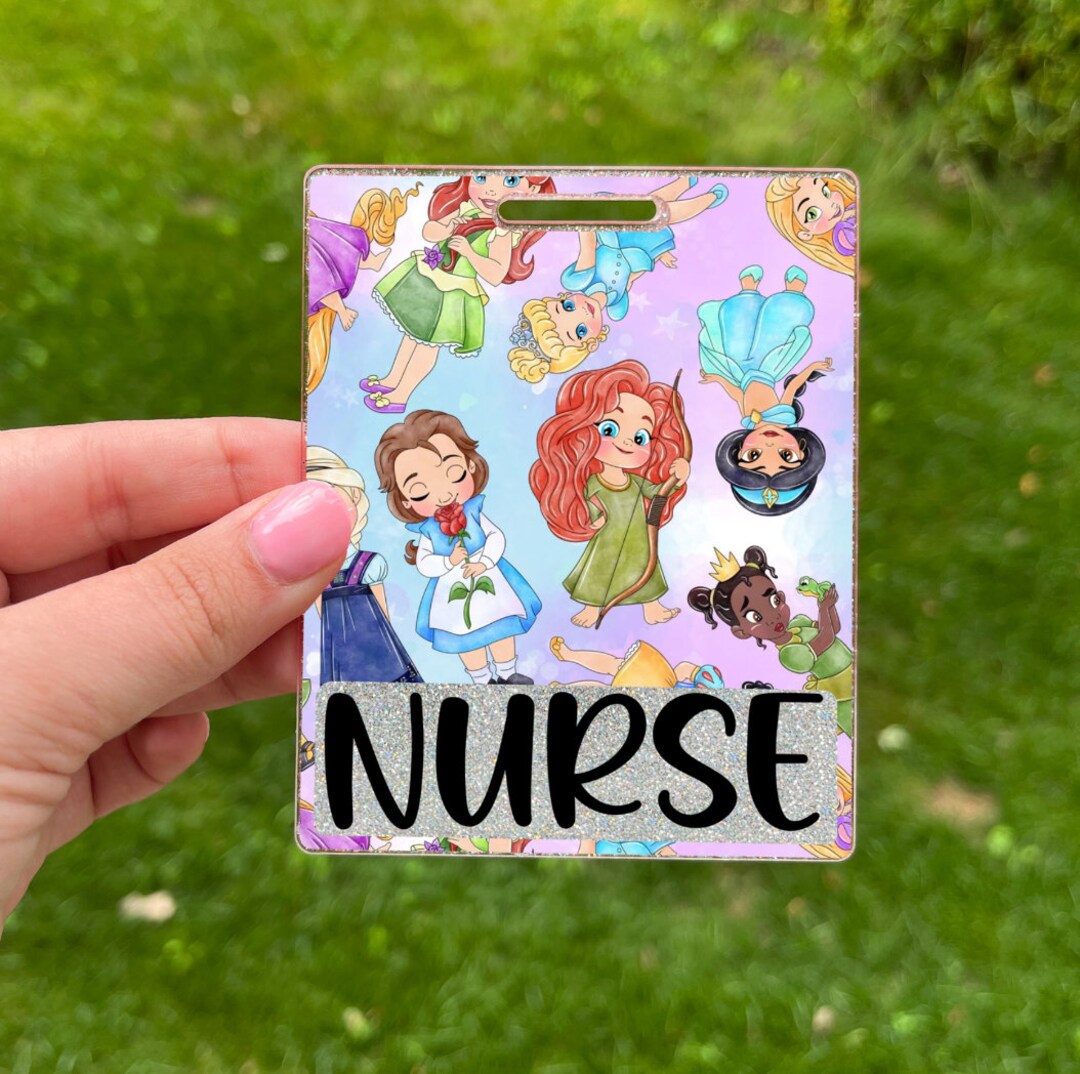 Princess Badge Buddy Princesses Badge Buddy Nurse Doctor Teacher Gift Disney Princesses - Etsy