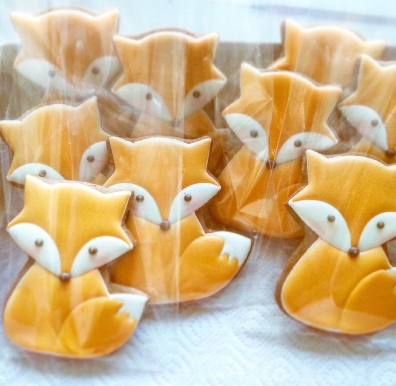 12pcs Decorated Sugar Cookies Fox Cookies Woodland themed | Etsy