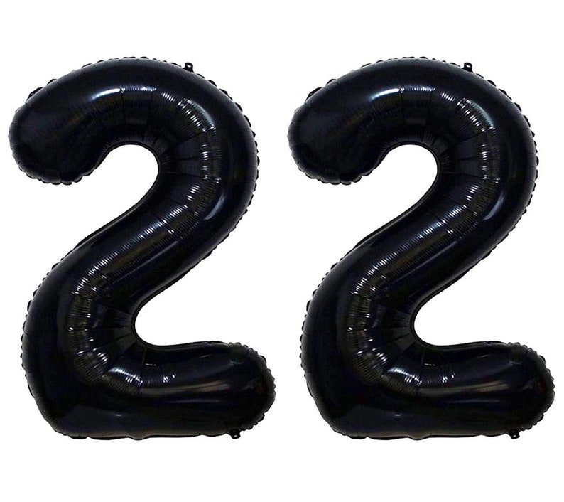 32 Number 22 Balloons Black Giant Balloons Birthday Balloons | Etsy