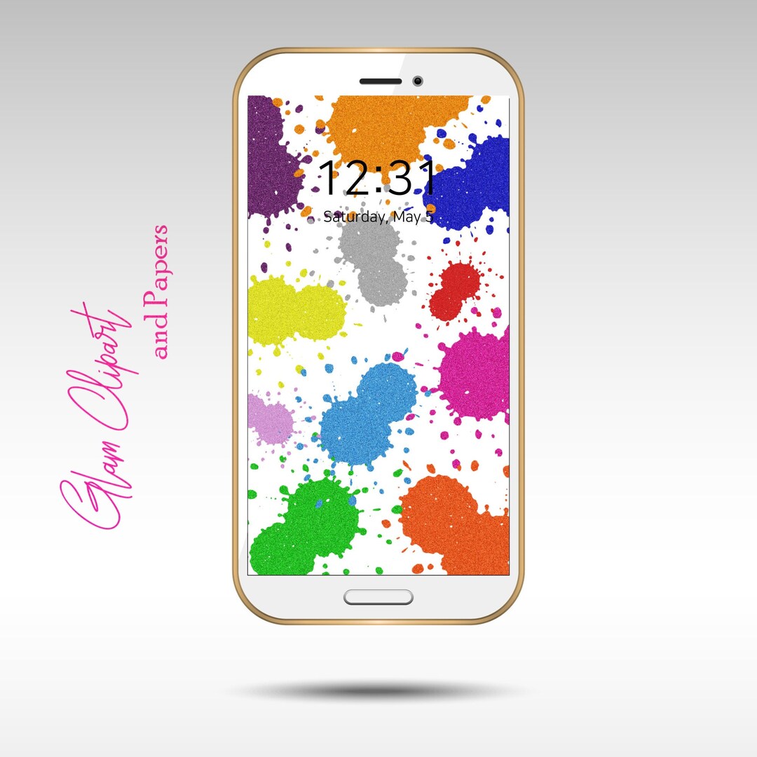 Paint Splatter White Background Phone Screensaver Lock Screen Wallpaper ...