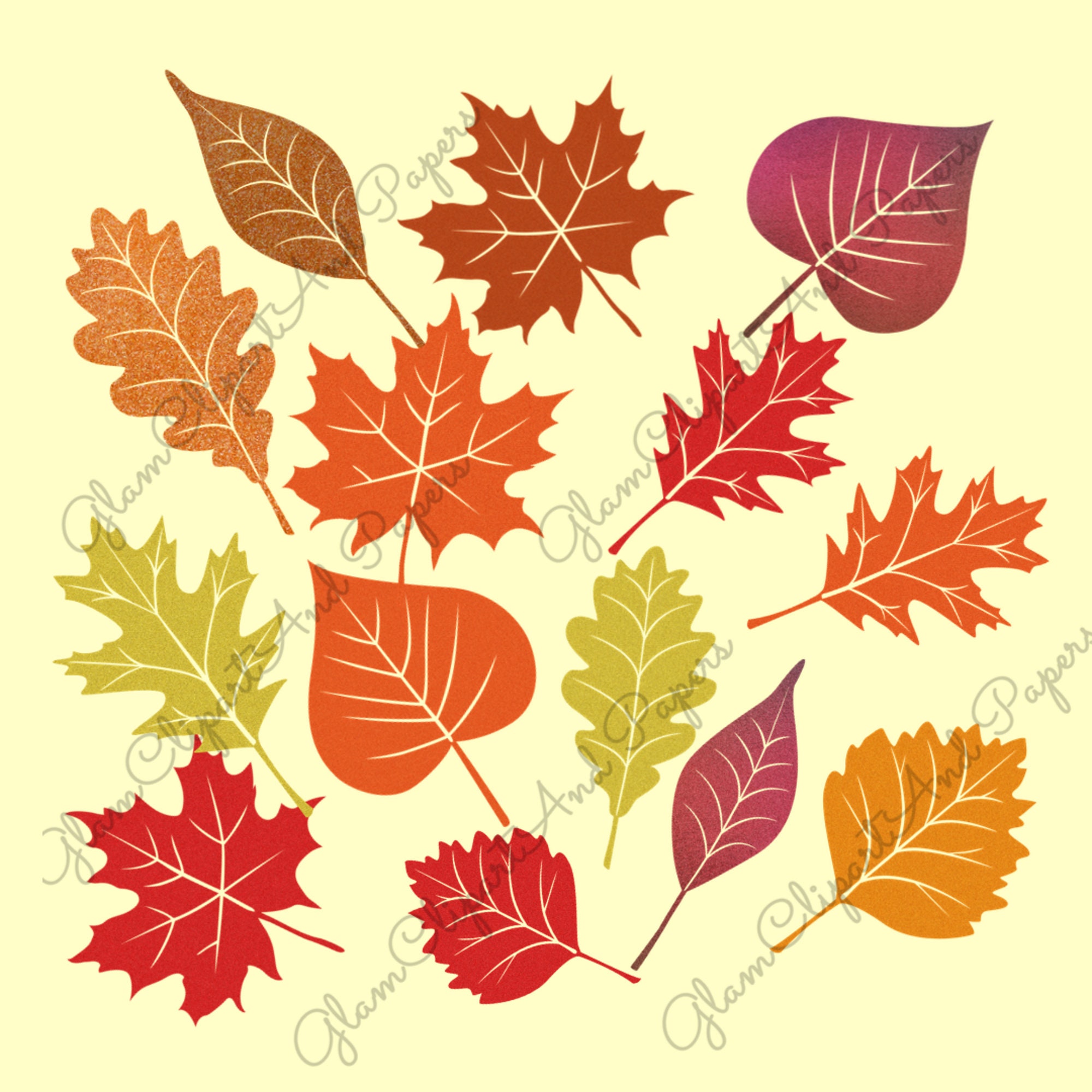 Fall Leaf Clipart, Glitter Fall Leaves, Autumn Leaves Clipart, Fall ...