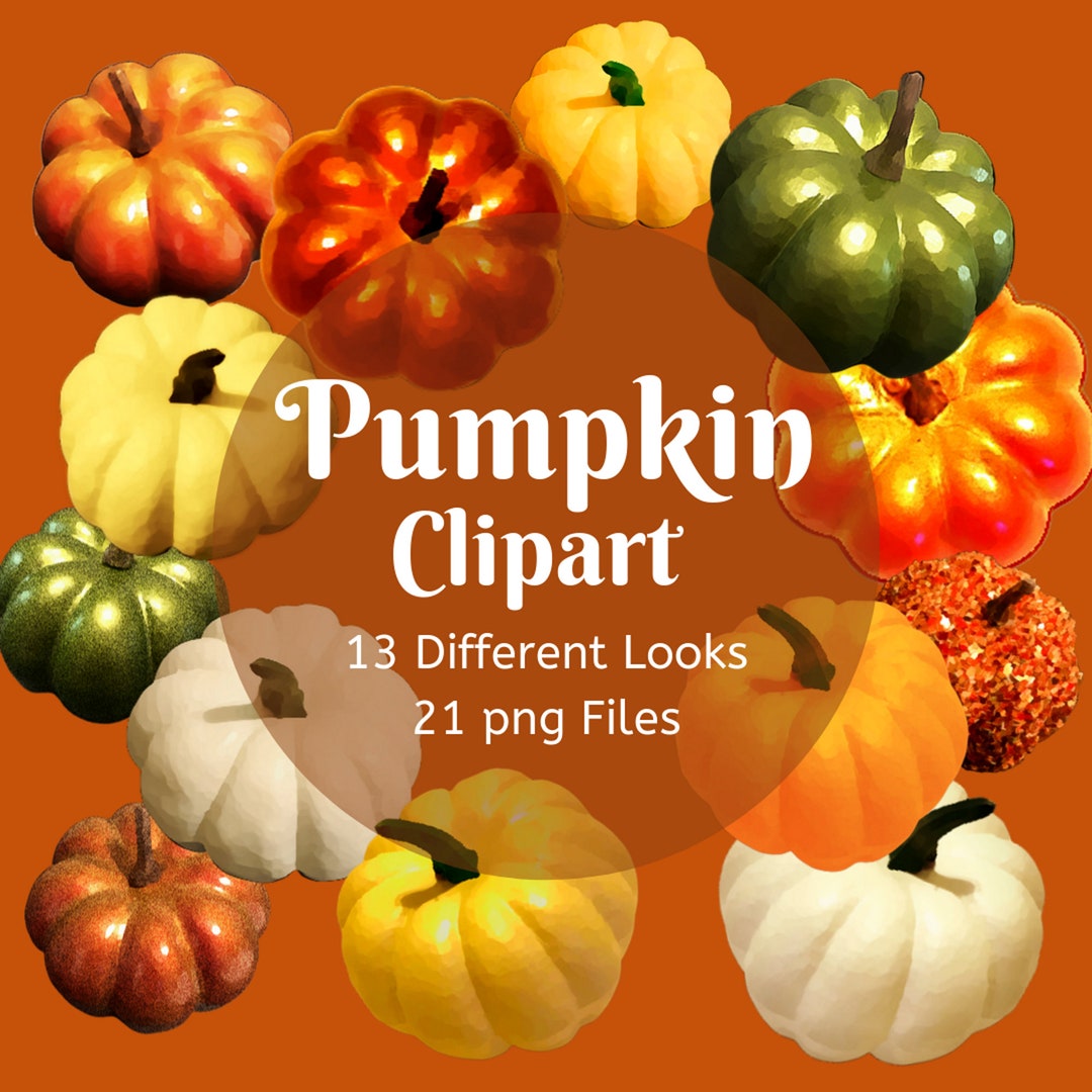 3D Fall Pumpkin Clipart, Realistic Pumpkins, Autumn Pumpkin Assortment ...