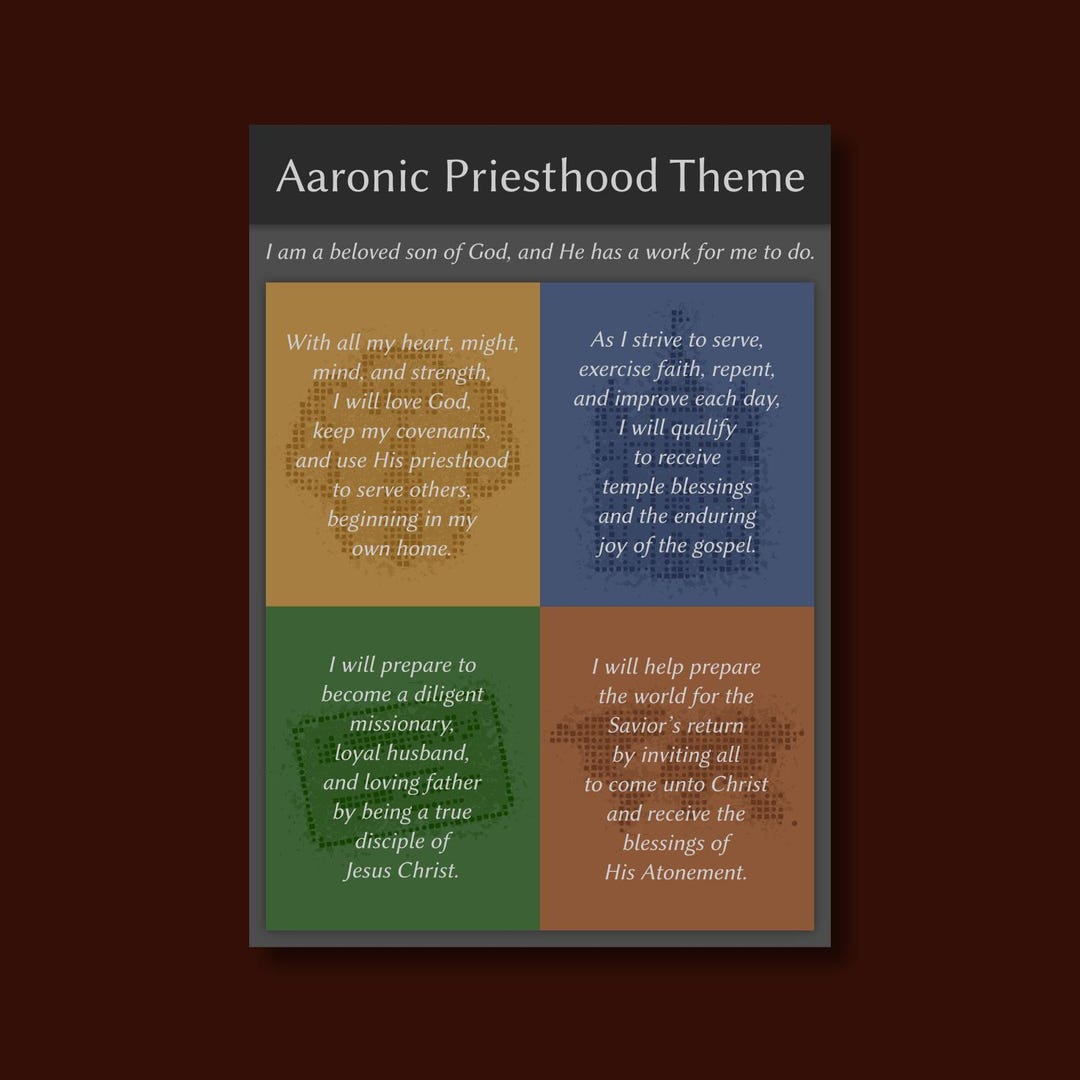 Digital Print: Minimalist Aaronic Priesthood Theme (young Mens ...