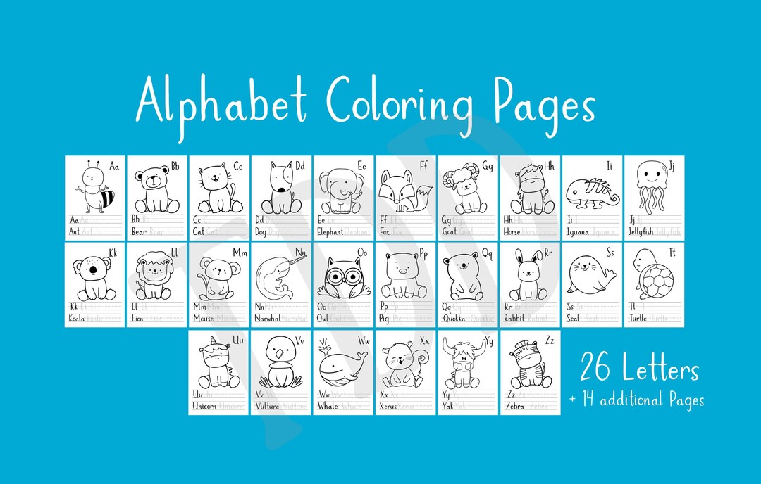 Digital Print: Home/preschool- Kindergarten Alphabet Animal Handwriting ...