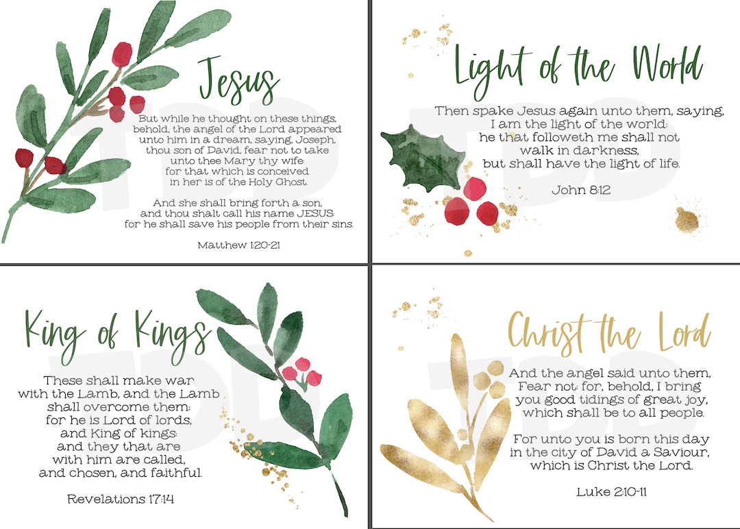 Digital Print: Names of Christ - Set of 24 Printable Cards (5x7 ...