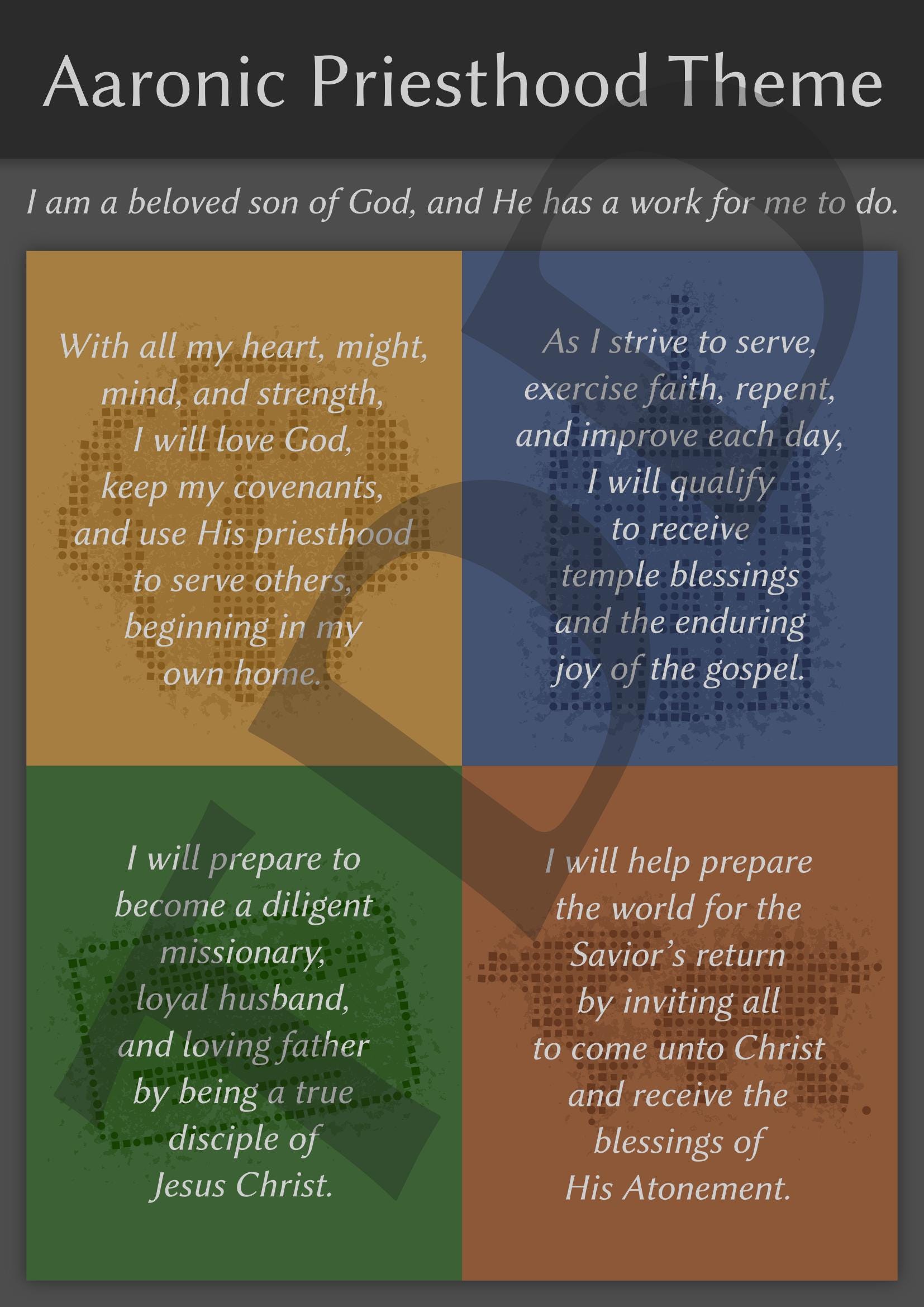 Digital Print: Minimalist Aaronic Priesthood Theme (young Mens ...