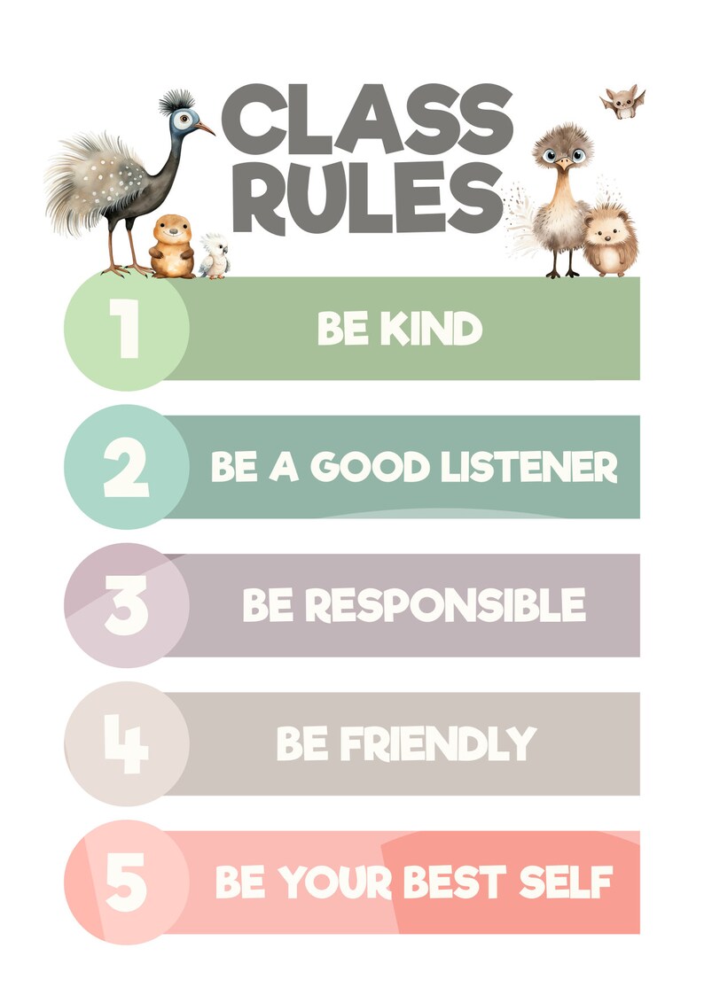 Digital Prints: Classroom Poster (aussie Animals) Set of 8 - Welcome ...