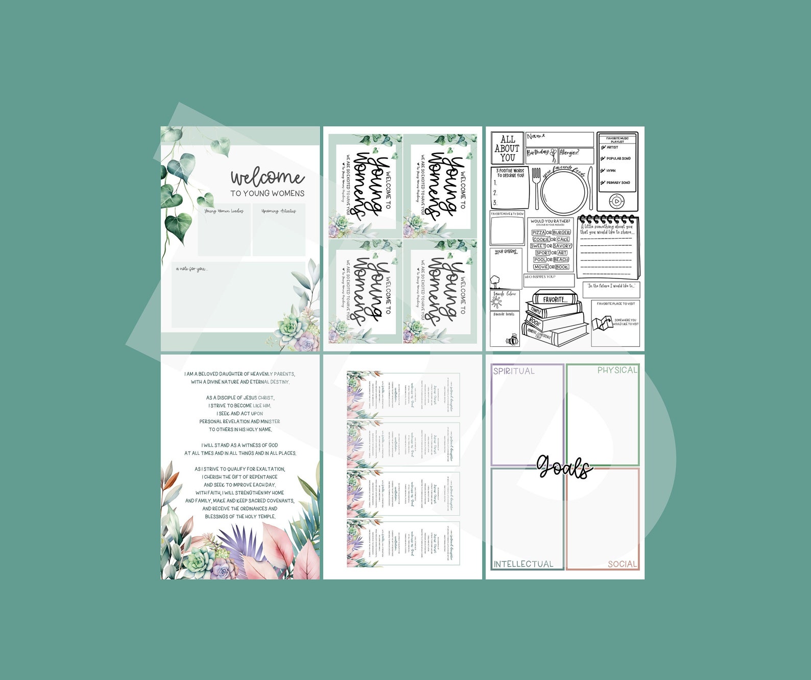 Digital Print: Welcome to Young Women's Handout Set (LDS) - Boho Nature ...