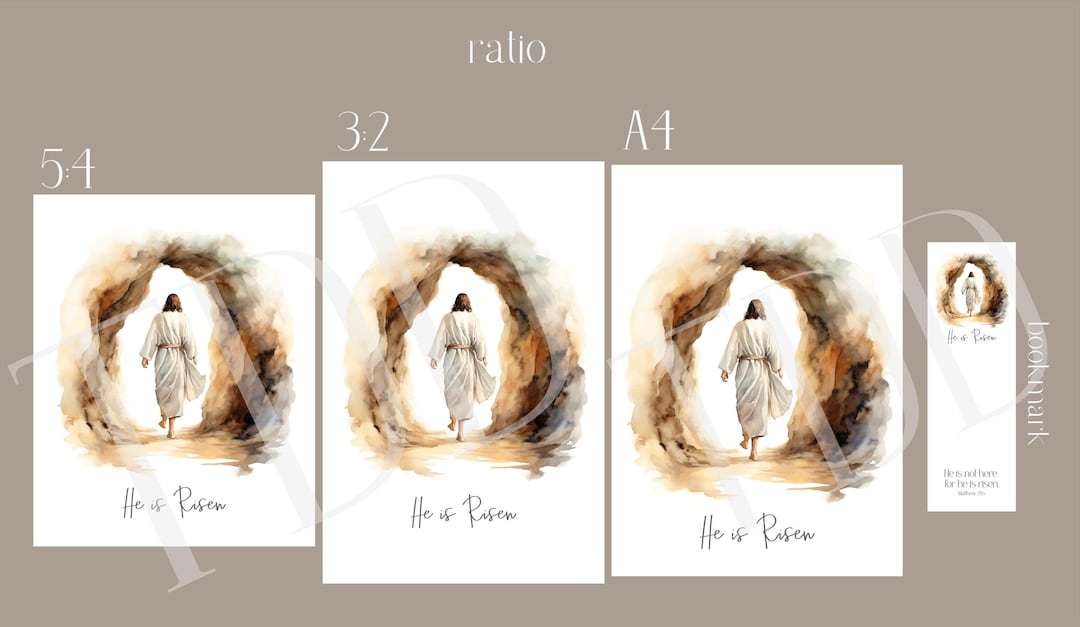 Digital Print: He is Risen, Savior Easter Art Religious Christian (LDS ...