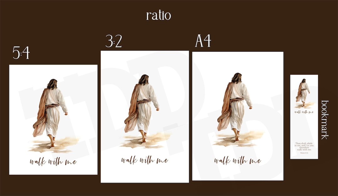 Digital Print: Walk With Me, Savior on Path Art Religious Christian ...