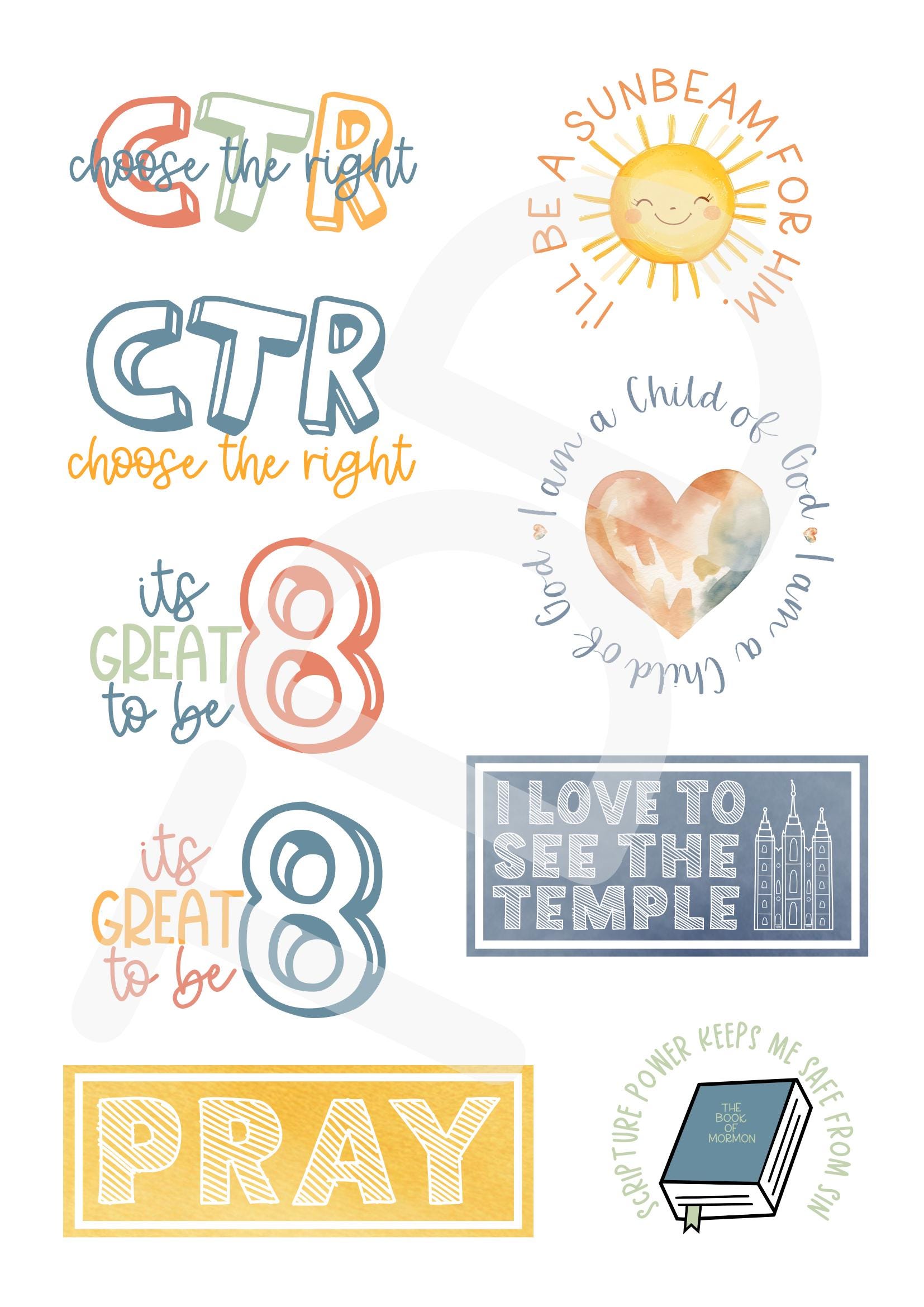 Print and Cut Digital PNG Download Stickers: LDS Primary Children Music ...