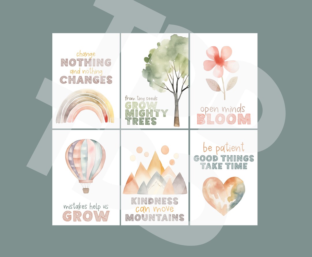 Digital Print: Inspirational Posters Bundle- Positive Boho Affirmation ...