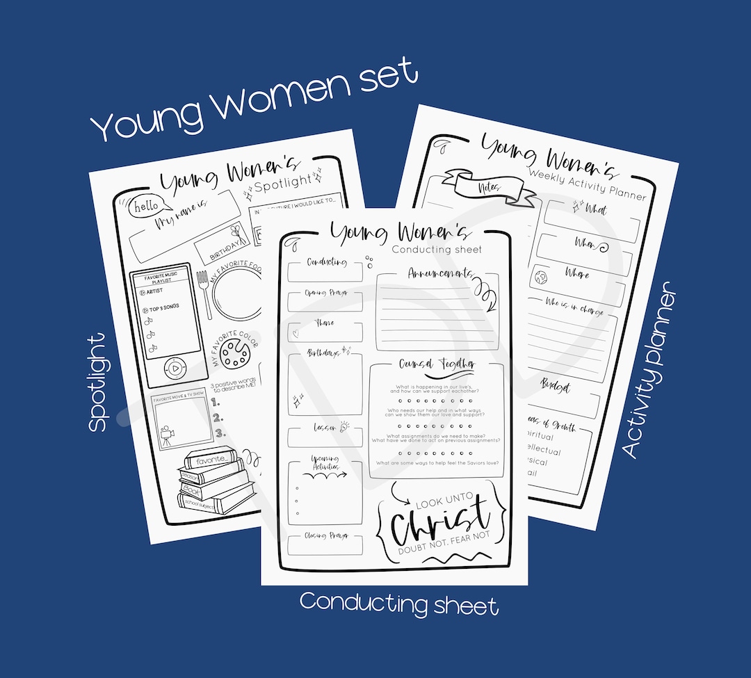 Digital Print: LDS Young Women 2025 Youth Theme Worksheets - Sunday ...