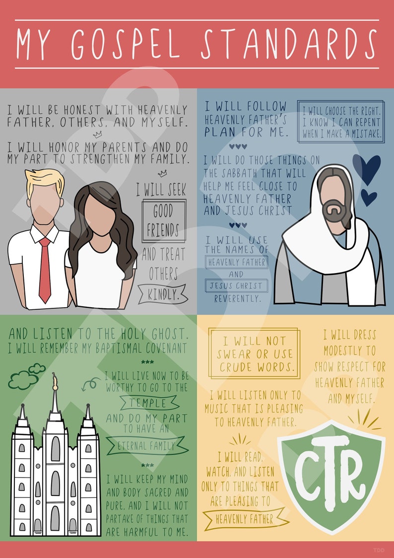 Primary My Gospel Standards LDS Digital Prints - Etsy