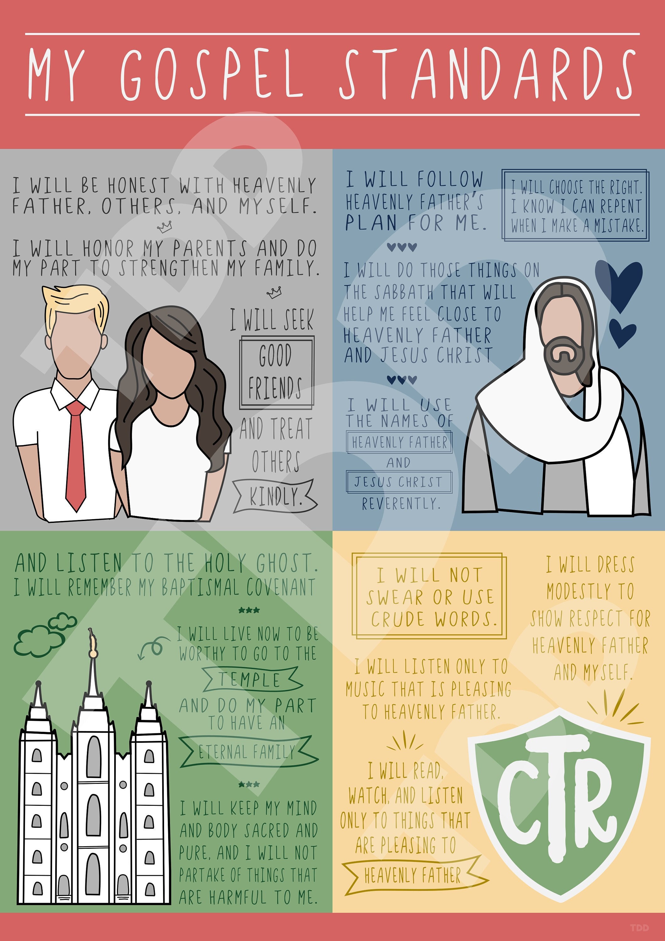 Primary My Gospel Standards LDS Digital Prints - Etsy