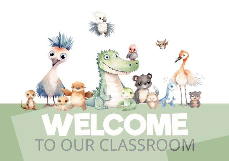 Digital Prints: Classroom Poster (aussie Animals) Set of 8 - Welcome ...
