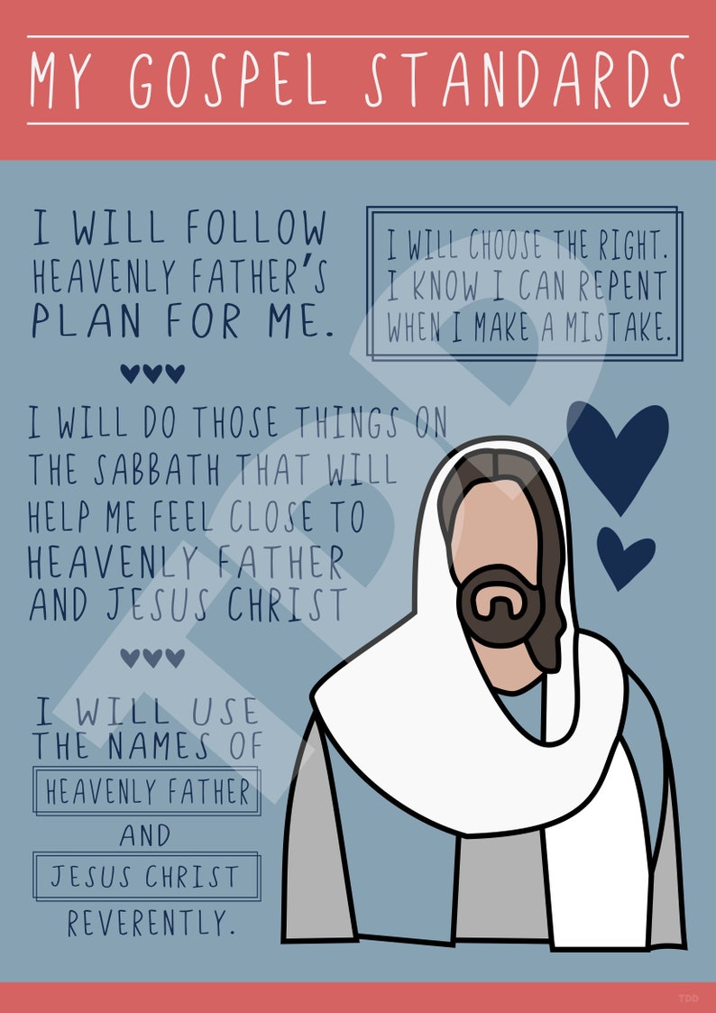 Primary My Gospel Standards LDS Digital Prints - Etsy