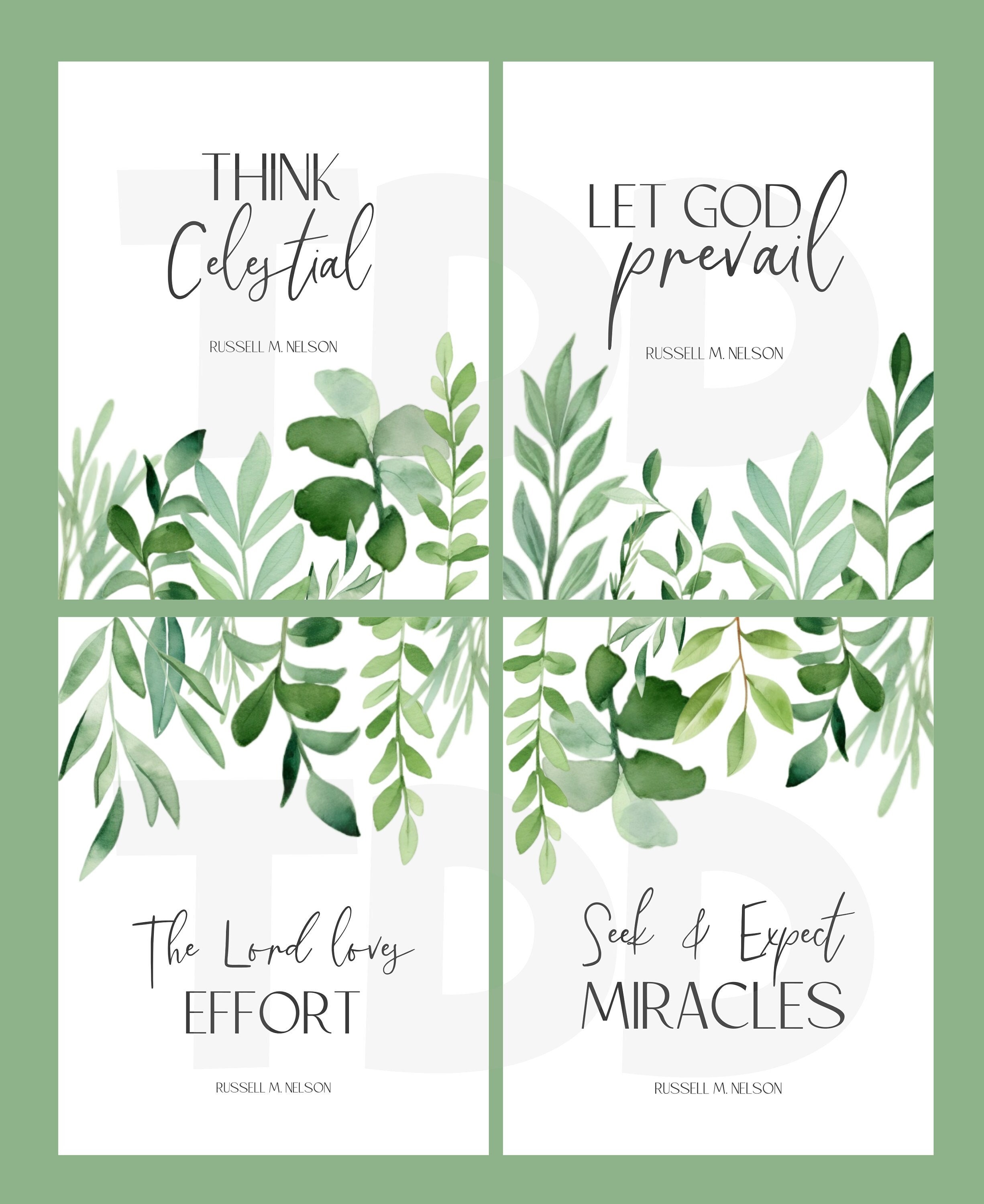 Digital Prints Set of 4: Russell M. Nelson Quotes (celestial, Effort ...