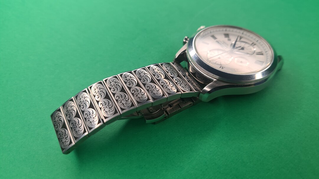 SERVICE : Custom Watch Band Engraving - Engraved Metal Watch Band - Etsy