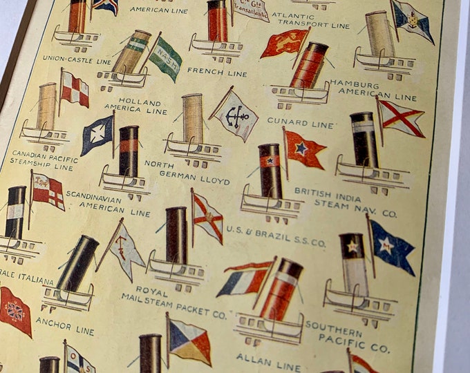 Flags & Funnels of Steamship Companies Original Antique - Etsy