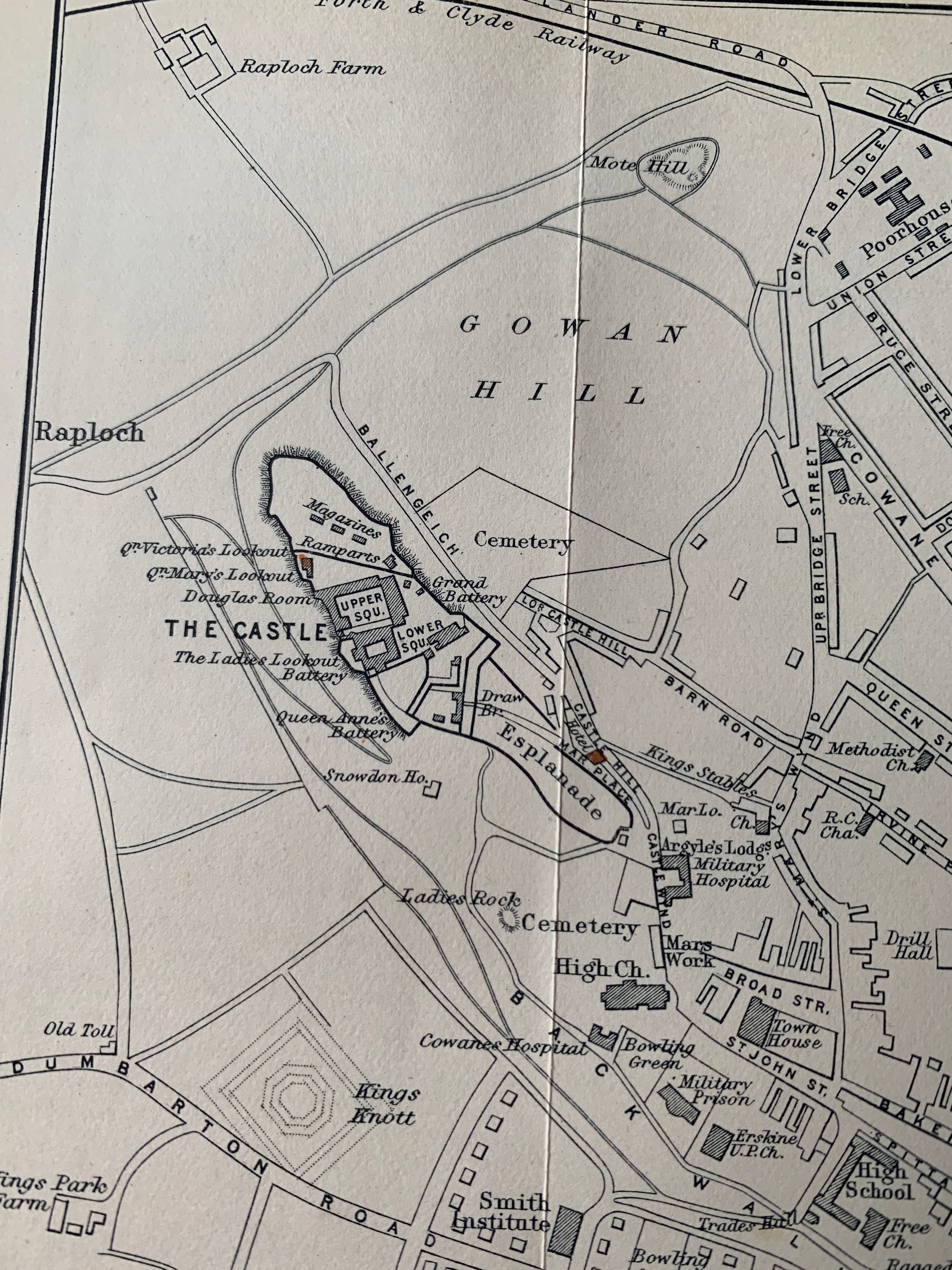 Stirling Scotland Original Antique Map | Etsy