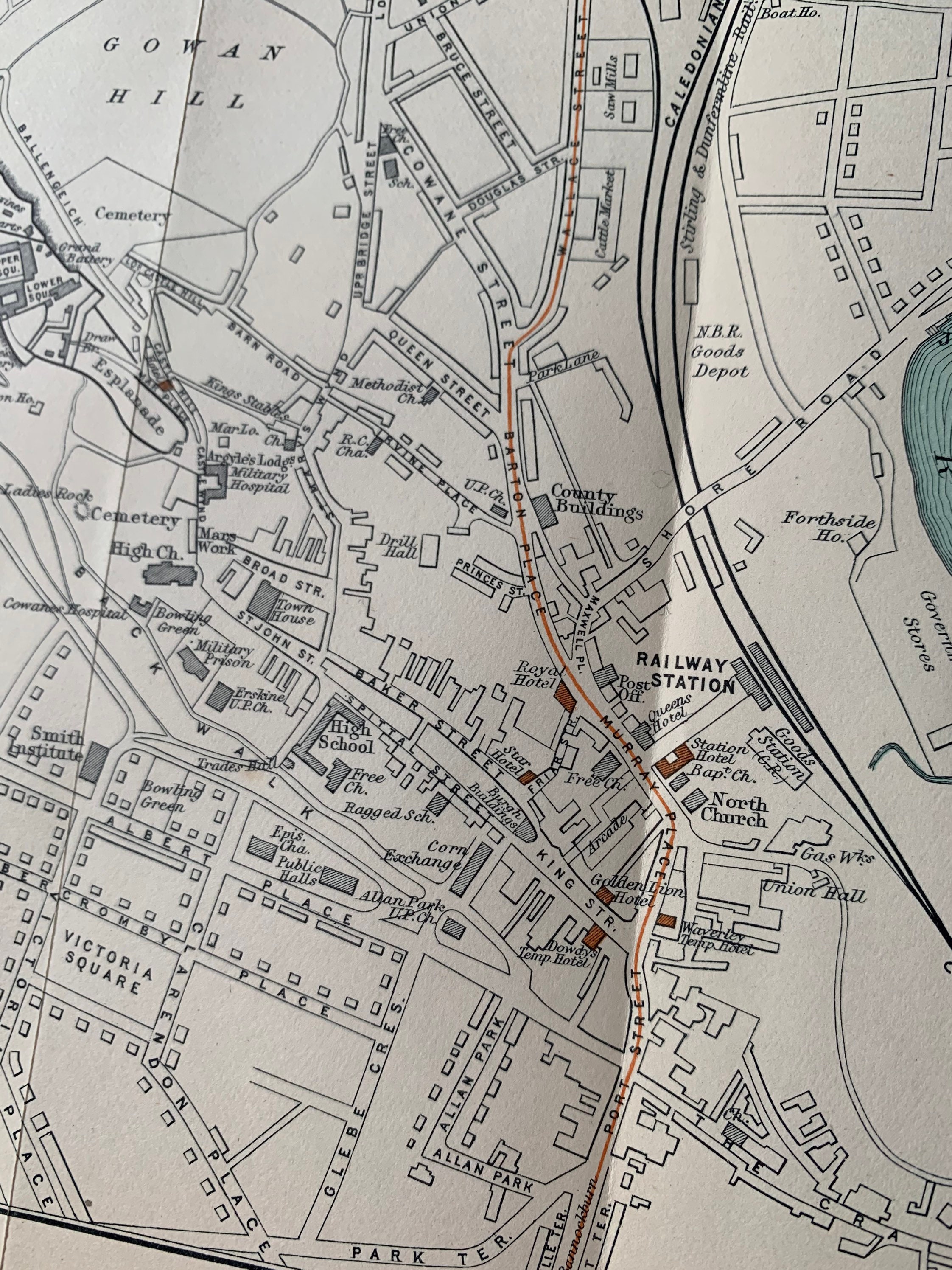 Stirling Scotland Original Antique Map | Etsy