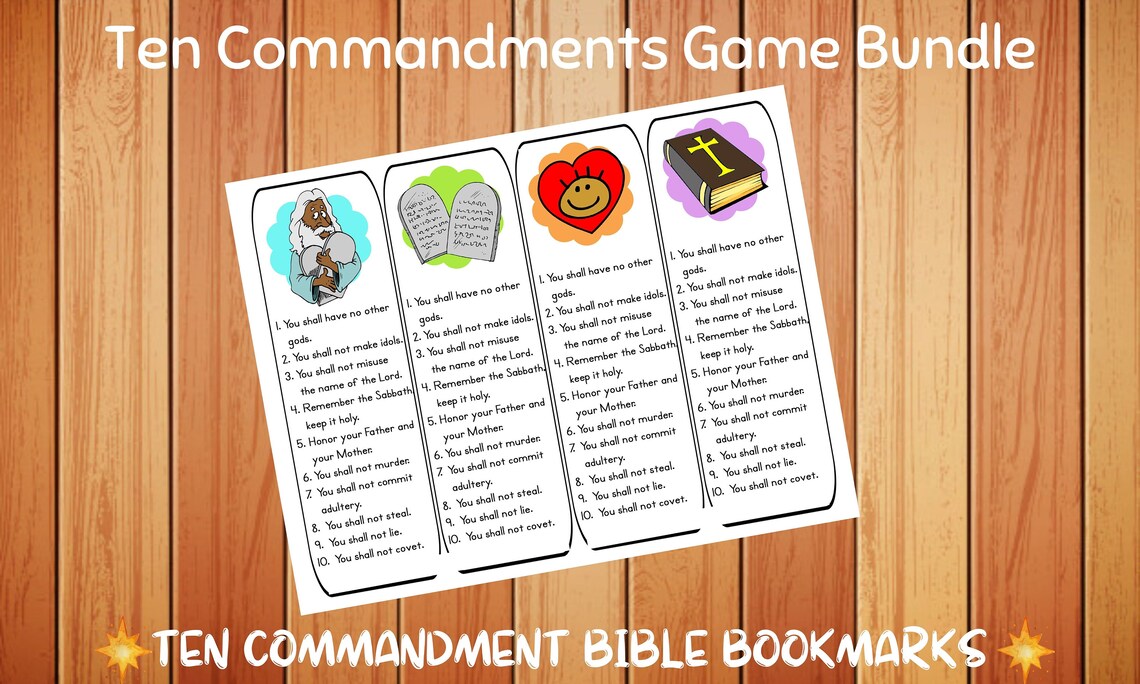 Ten Commandments Bible Game Printable Kids Activity Bible | Etsy