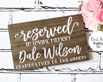 Reserved Memory Sign | Etsy