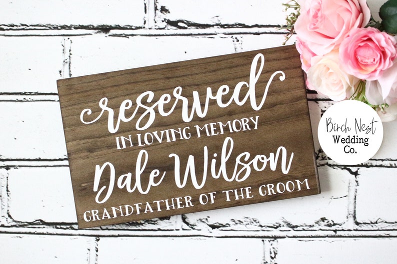 Father of the Bride in Loving Memory Wedding Sign - Etsy