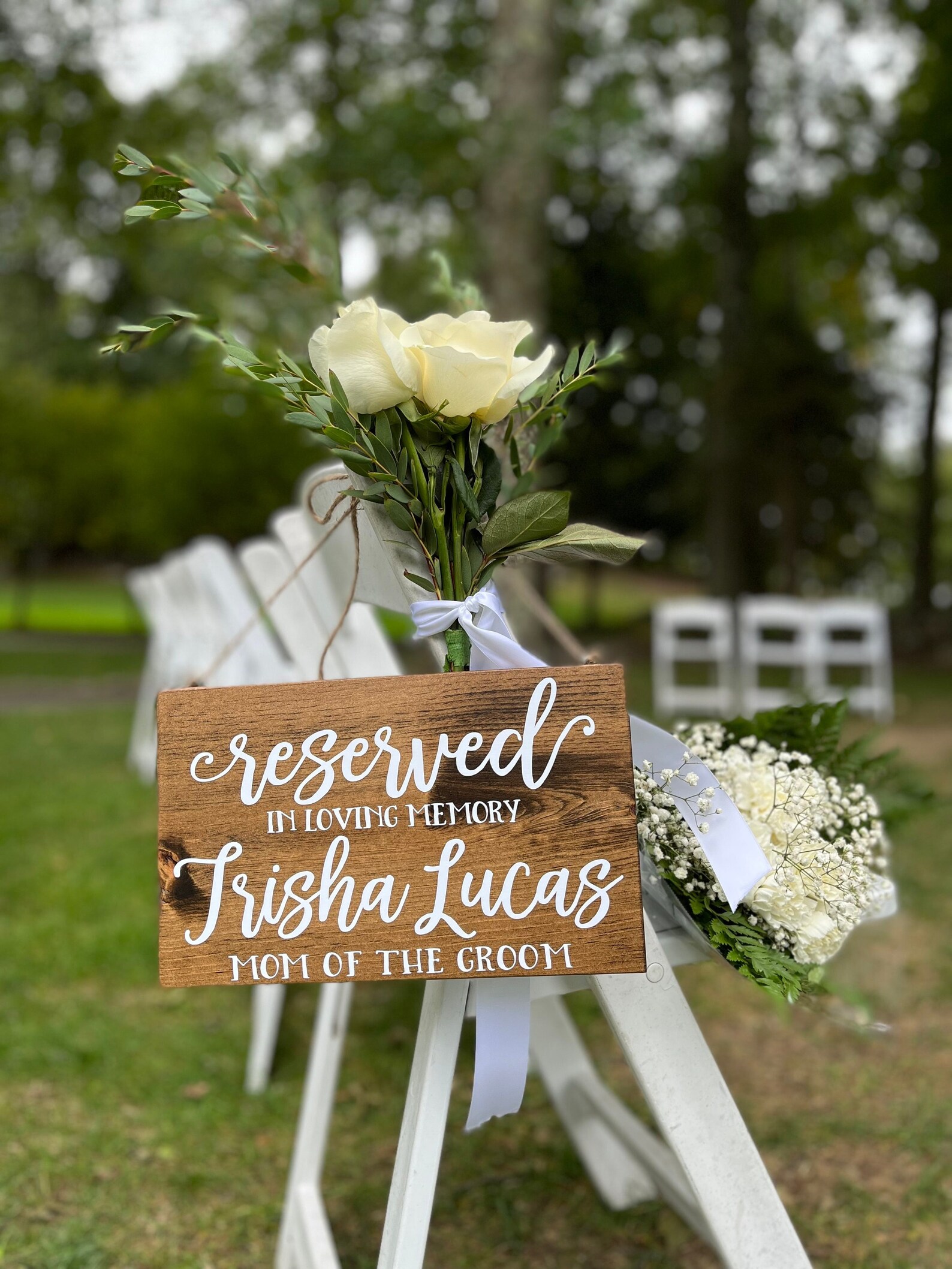 In Loving Memory Wedding Reserved Sign Rustic Wedding Sign - Etsy